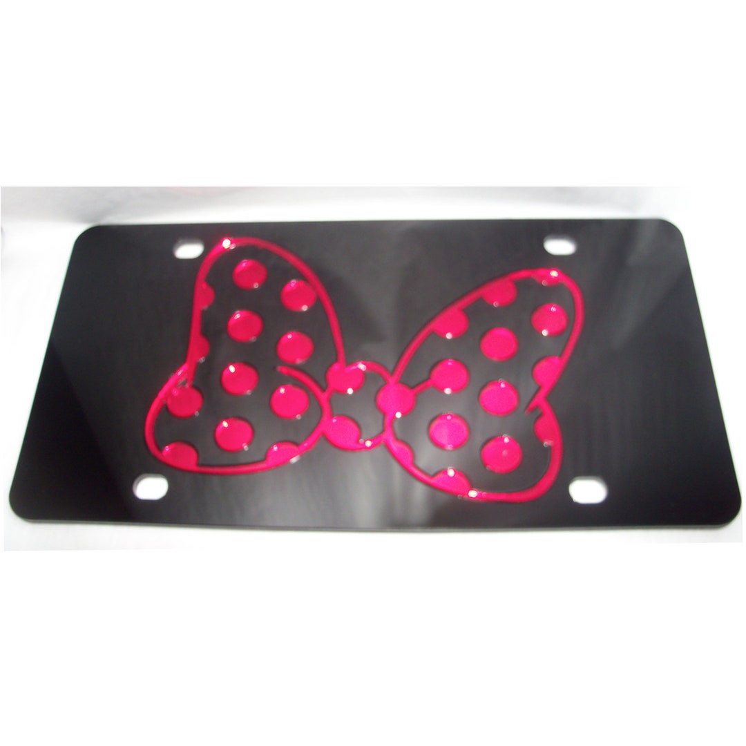 Minnie Mouse Inspired Bow Acrylic Laser Cut License Plate NEW!! - Etsy