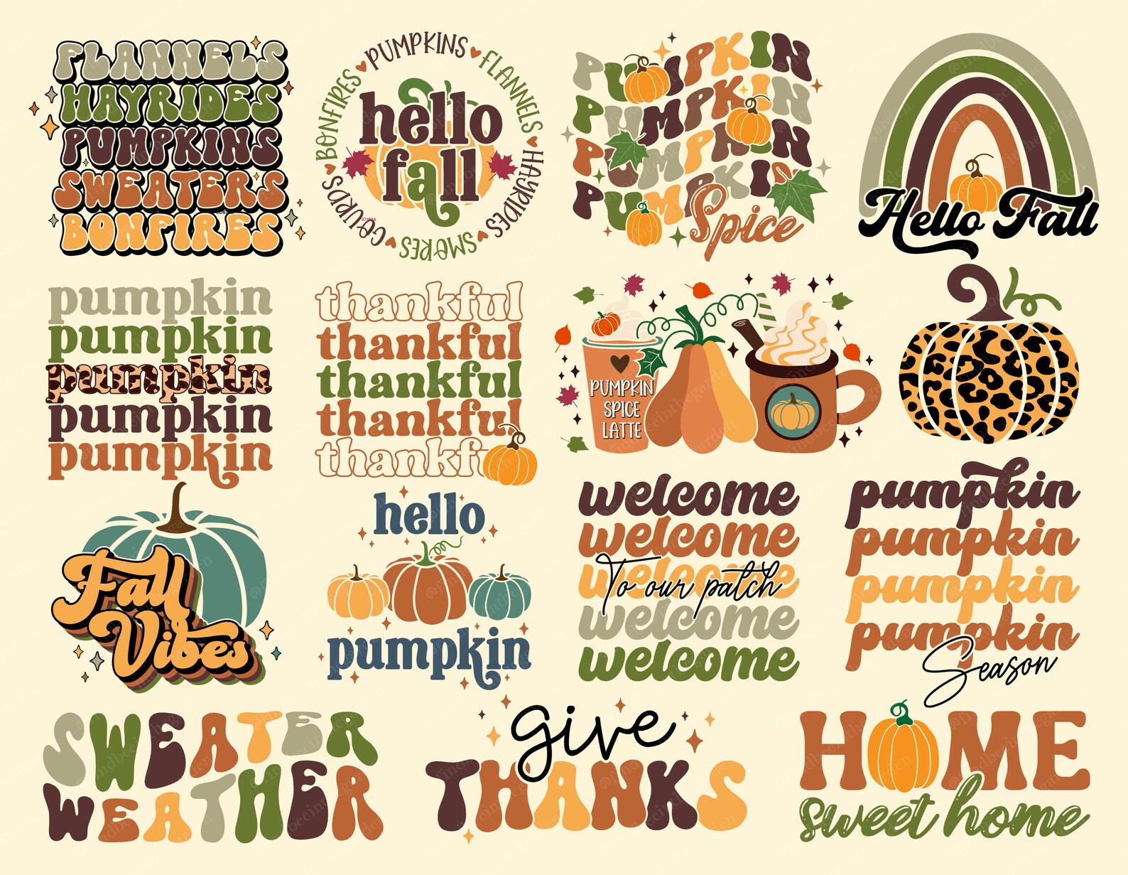 Retro Fall SVG Bundle Hello Fall Svg Pumpkin Svg Fall Svg - Etsy
