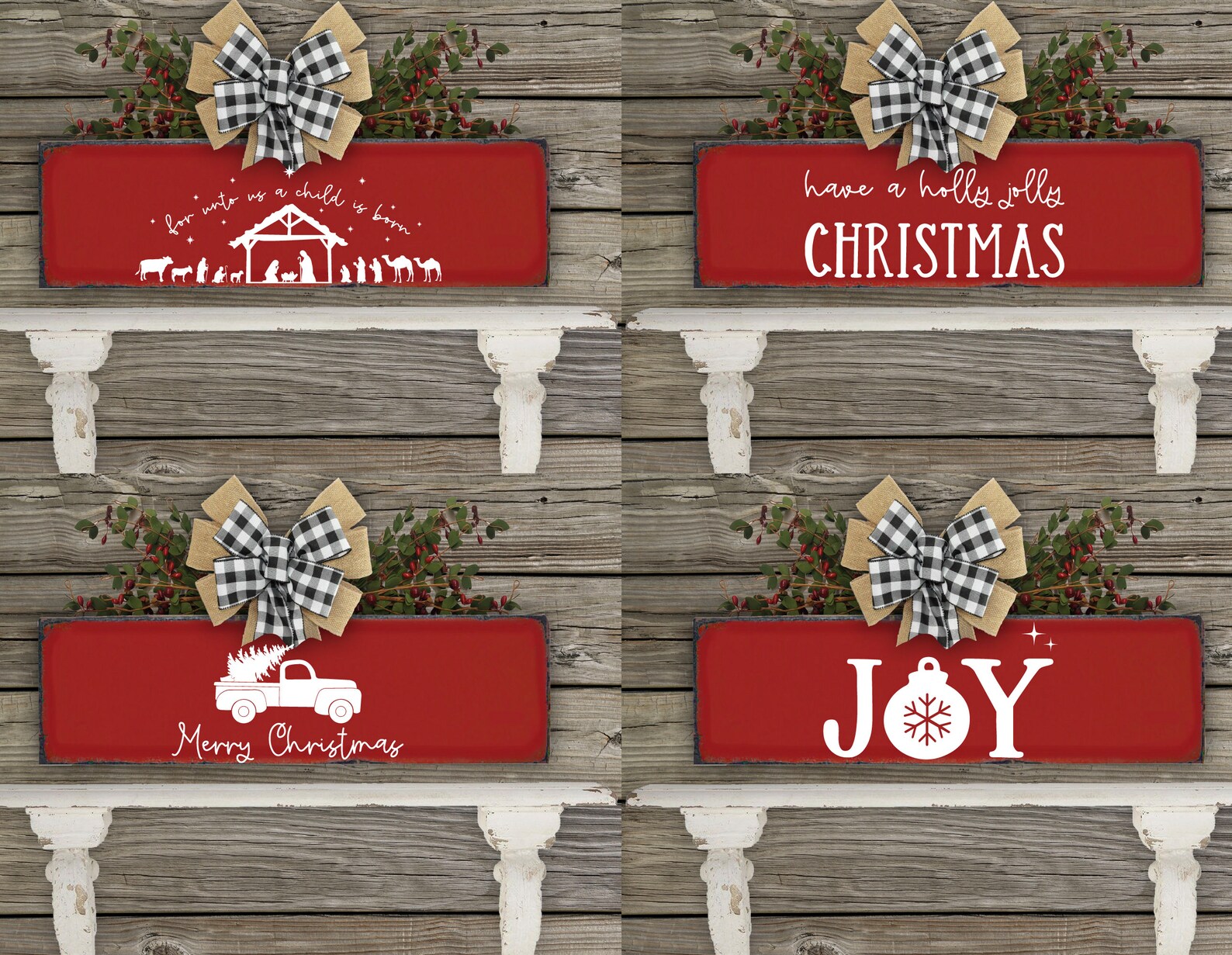 Farmhouse Christmas SVG Bundle Rustic Christmas Svg - Etsy
