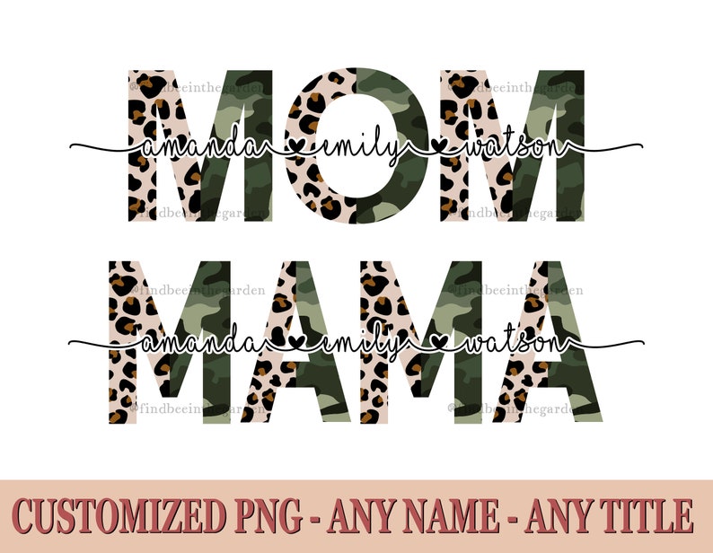 Custom Mom PNG Personalized Mom PNG Mom Monogram Split Png | Etsy