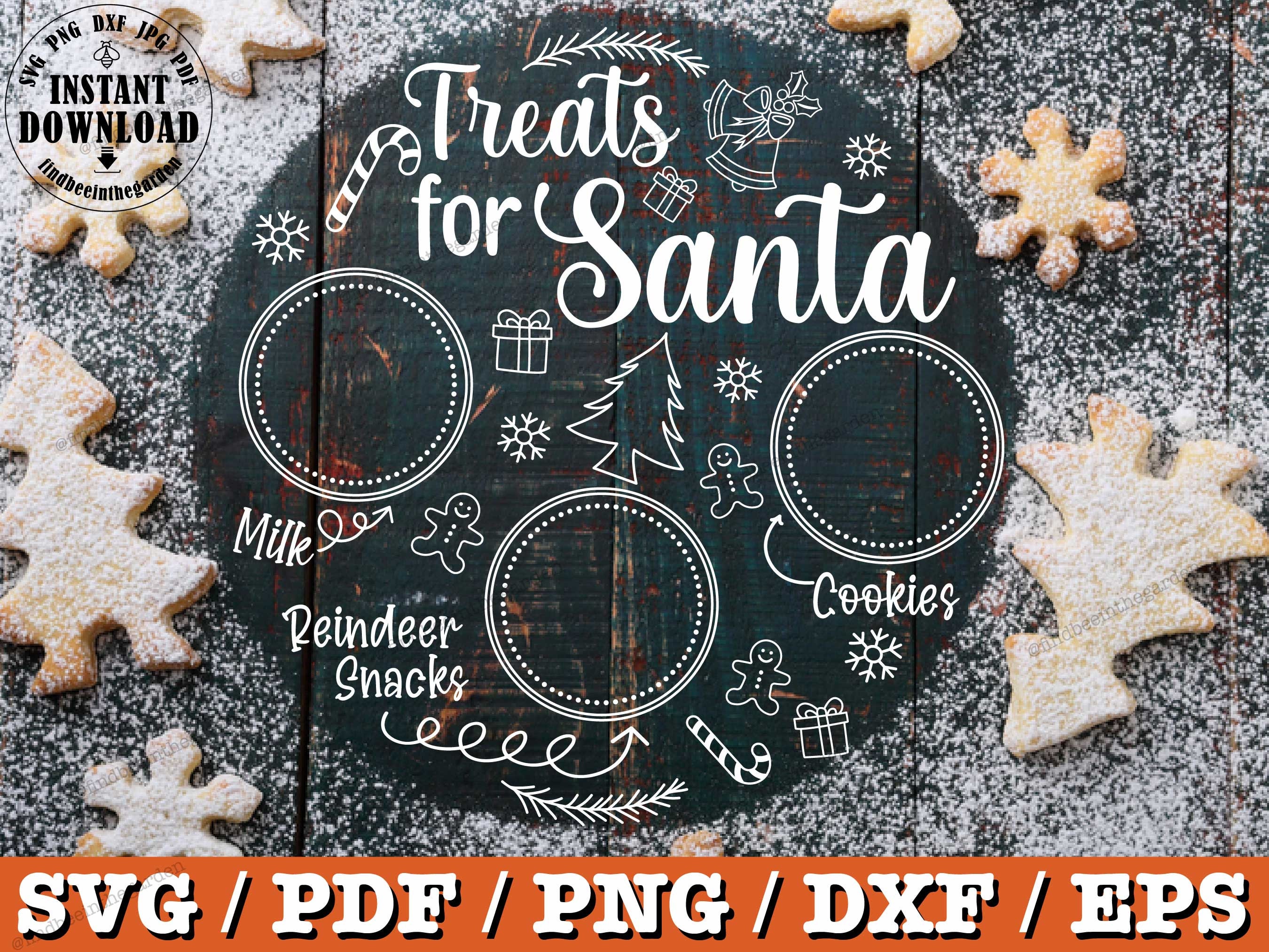 Dear Santa Svg Treats for Santa Tray Svg Milk and Cookies - Etsy