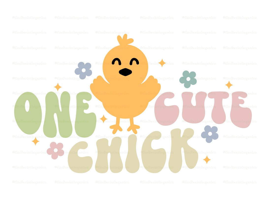 One Cute Chick Svg, Retro Easter Svg, Easter Shirt Svg, Easter Decor ...