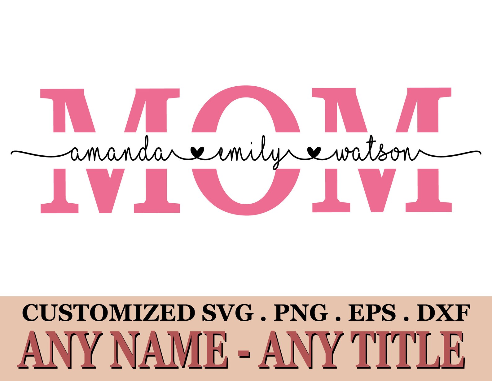 Custom Mom SVG Personalized Mom SVG Mom Monogram Split Svg | Etsy