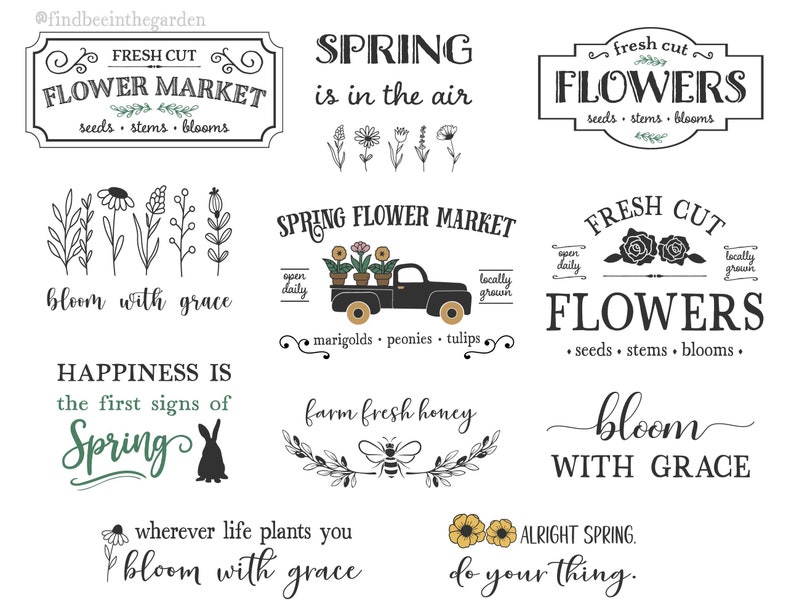 Spring Svg Bundle Flower Svg Spring Svg Easter Svg Spring - Etsy