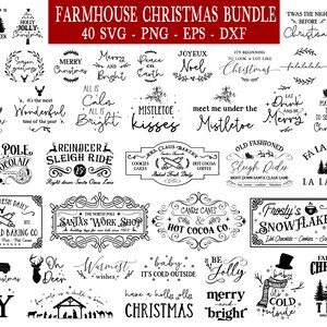 Farmhouse Christmas SVG Bundle, Rustic Christmas Svg, Christmas Decor ...