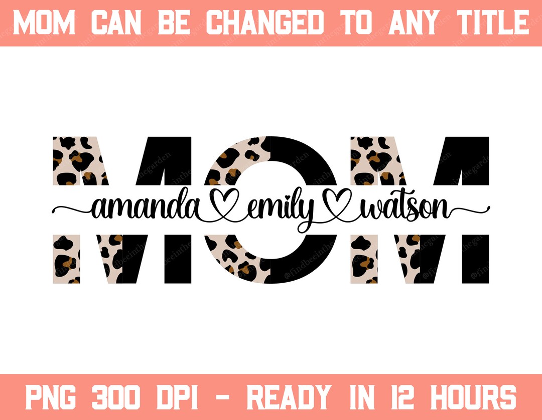 Custom Mom PNG Personalized Mom PNG Mom Monogram Split Png - Etsy