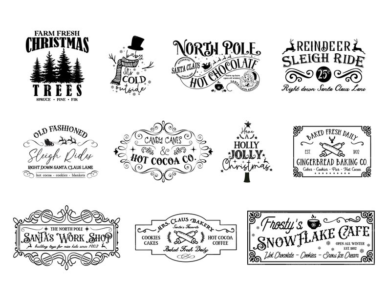 Farmhouse Christmas SVG Bundle Rustic Christmas Svg - Etsy