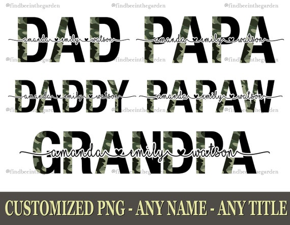 Dad Png Fathers Day Png Dad Name Frame Png Dad With - Etsy