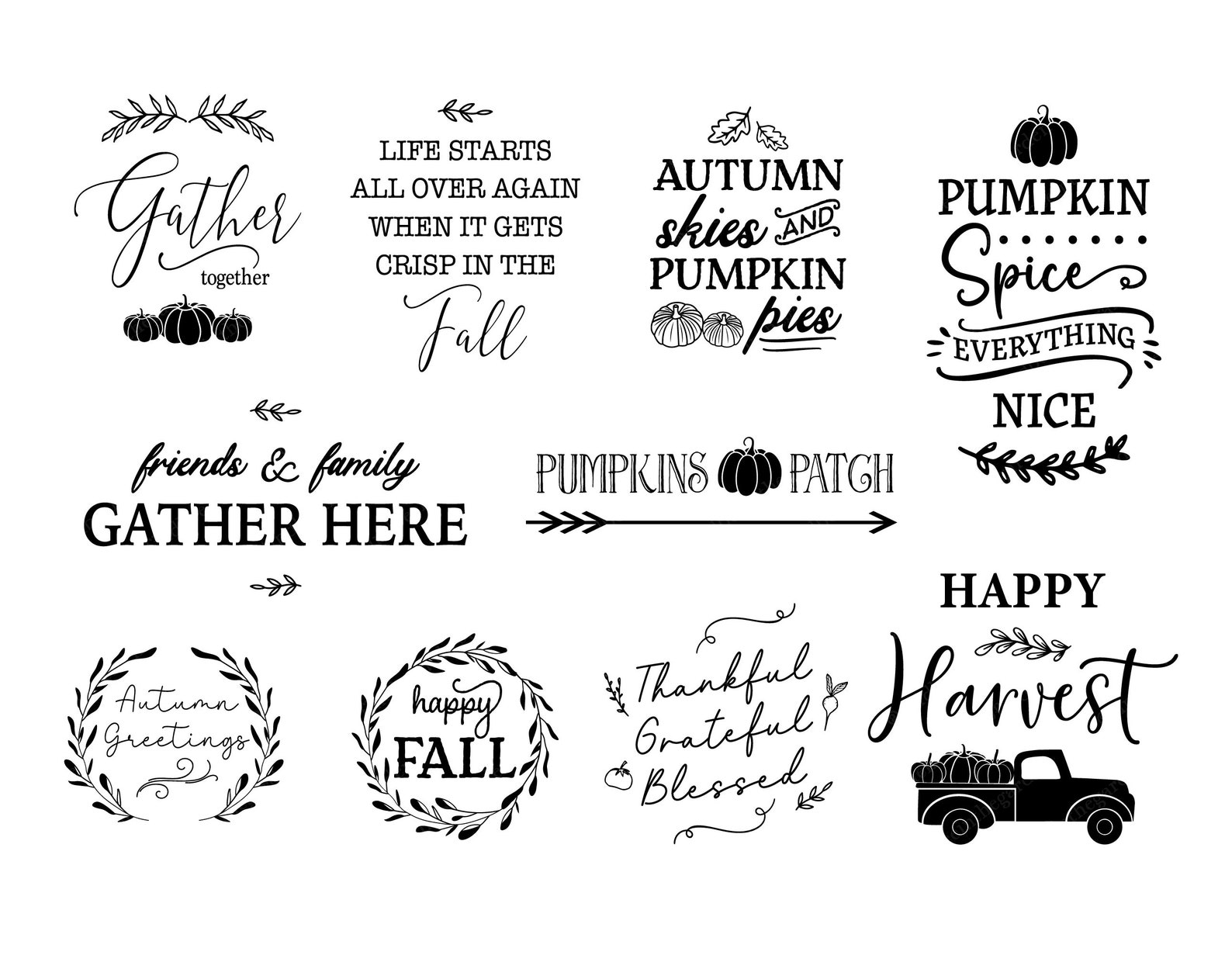 Farmhouse Fall SVG Bundle Rustic Fall Svg Pumpkin Svg Fall - Etsy