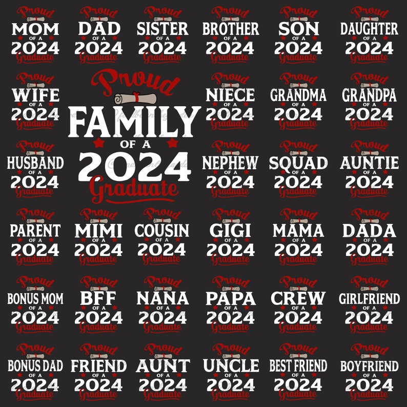 Proud Graduate 2024 Svg, Proud Family Svg, Graduation 2024 Svg, Class ...