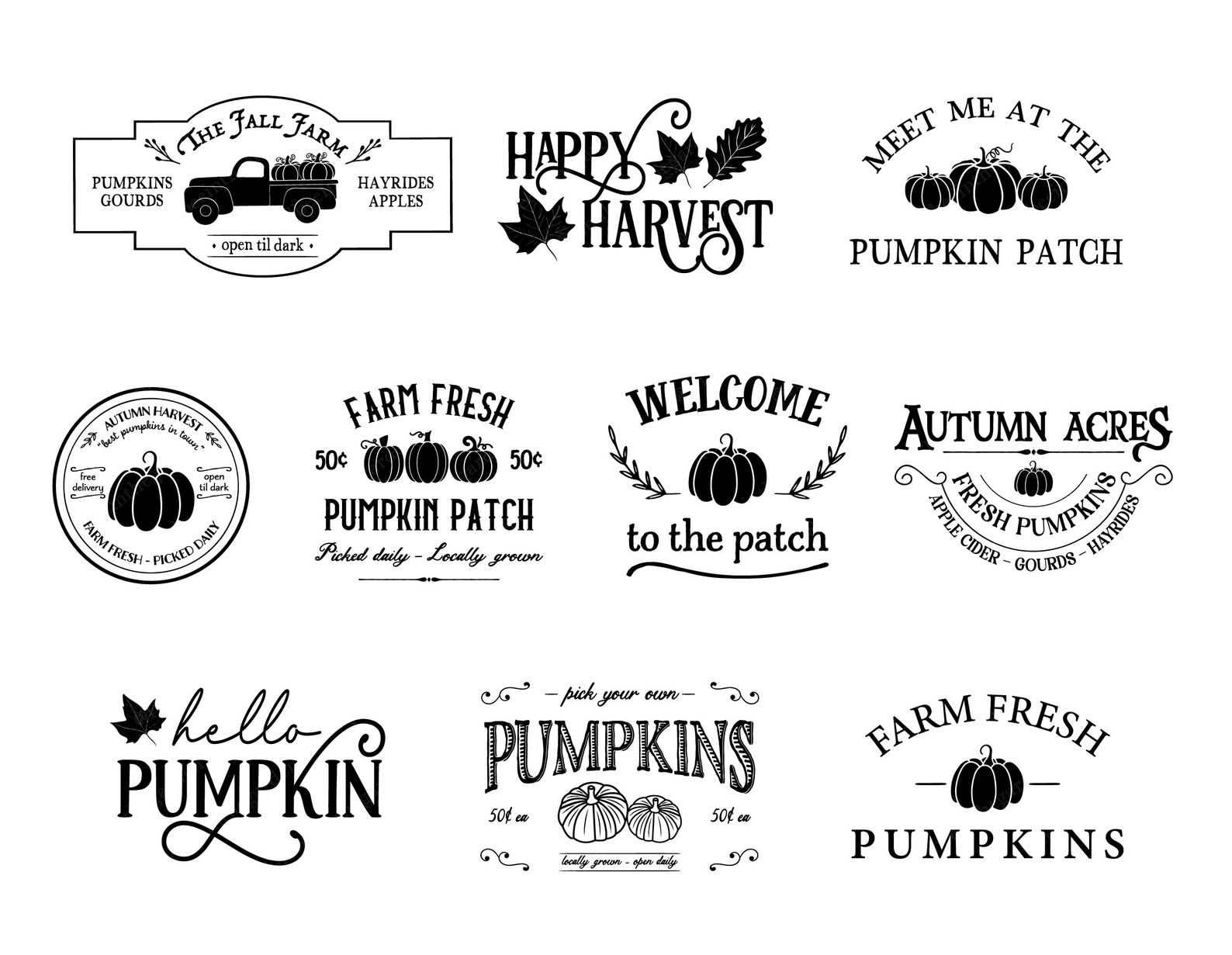 Farmhouse Fall SVG Bundle, Rustic Fall Svg, Pumpkin Svg, Fall Svg ...