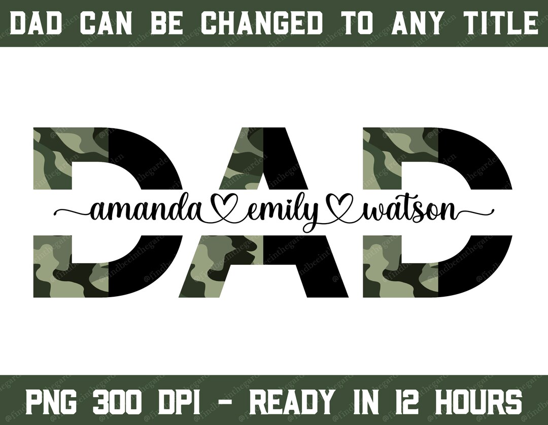 Custom Dad PNG, Personalized Dad PNG, Dad Monogram Split Png, Dad With ...