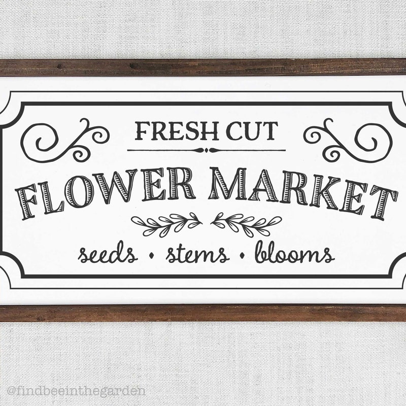 Fresh Flower Market Sign - Etsy