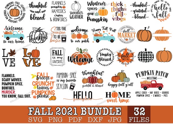 Fall Bundle Svg Autumn Svg Thanksgiving Svg Pumpkin Svg - Etsy