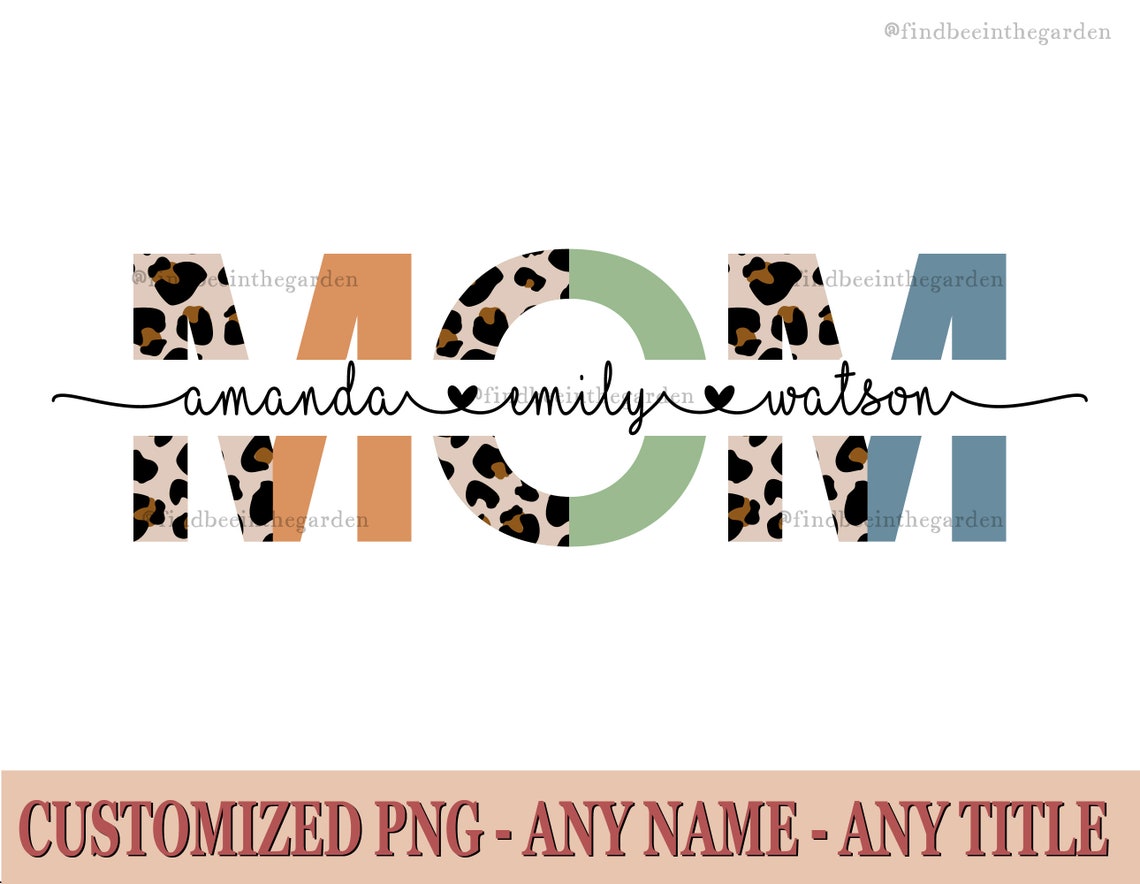 Custom Mom PNG Personalized Mom PNG Mom Monogram Split Png - Etsy