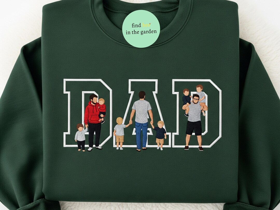 Custom Embroidered Dad Shirt From Photo, Personalized Father Portrait ...