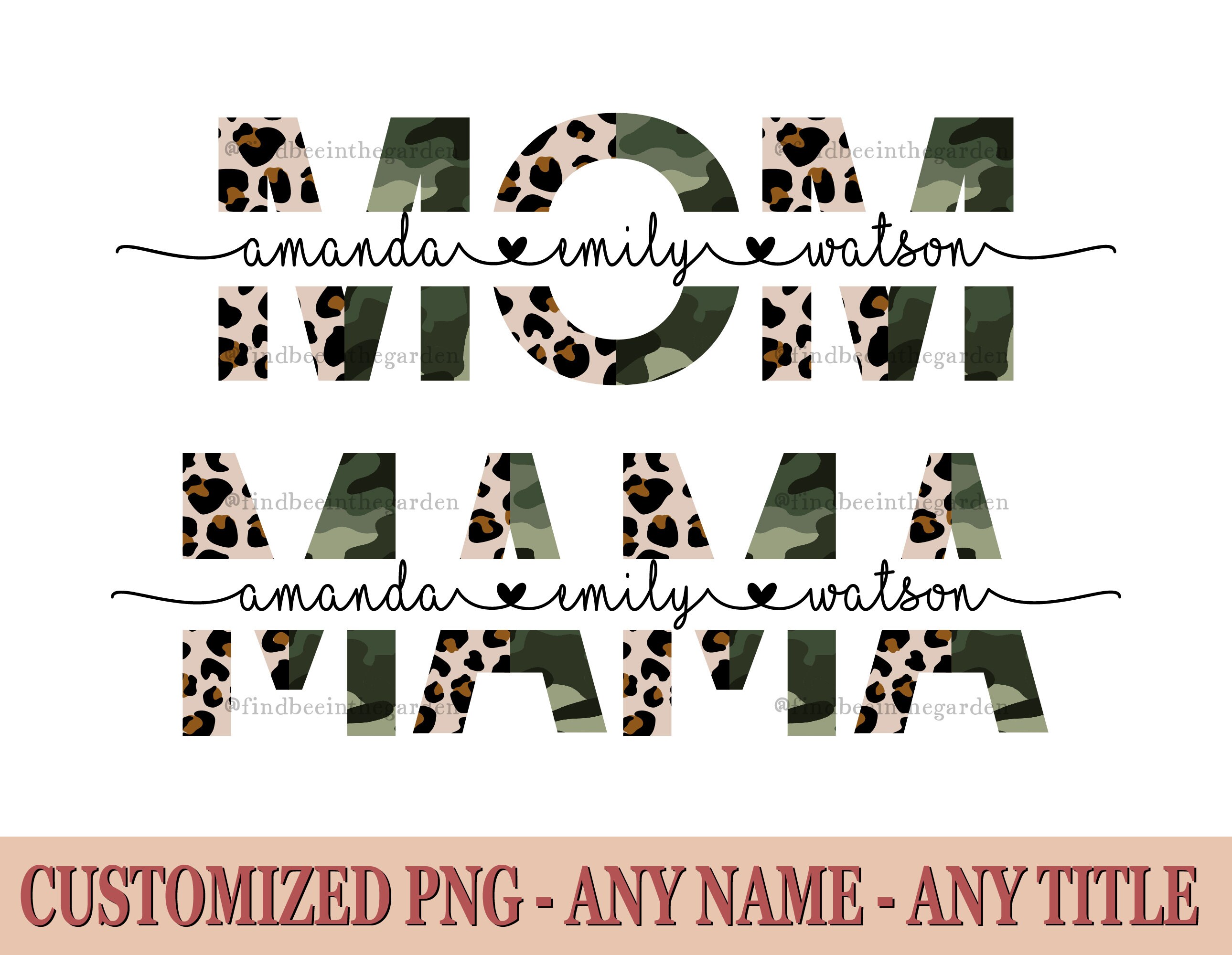 Custom Mom PNG Personalized Mom PNG Mom Monogram Split Png - Etsy