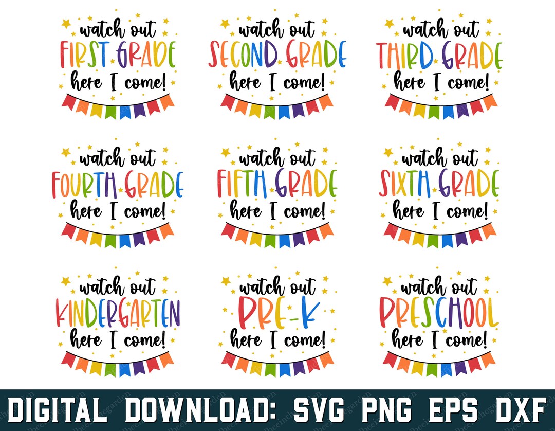 Watch Out Here I Come Svg Back to School Svg Hello School - Etsy