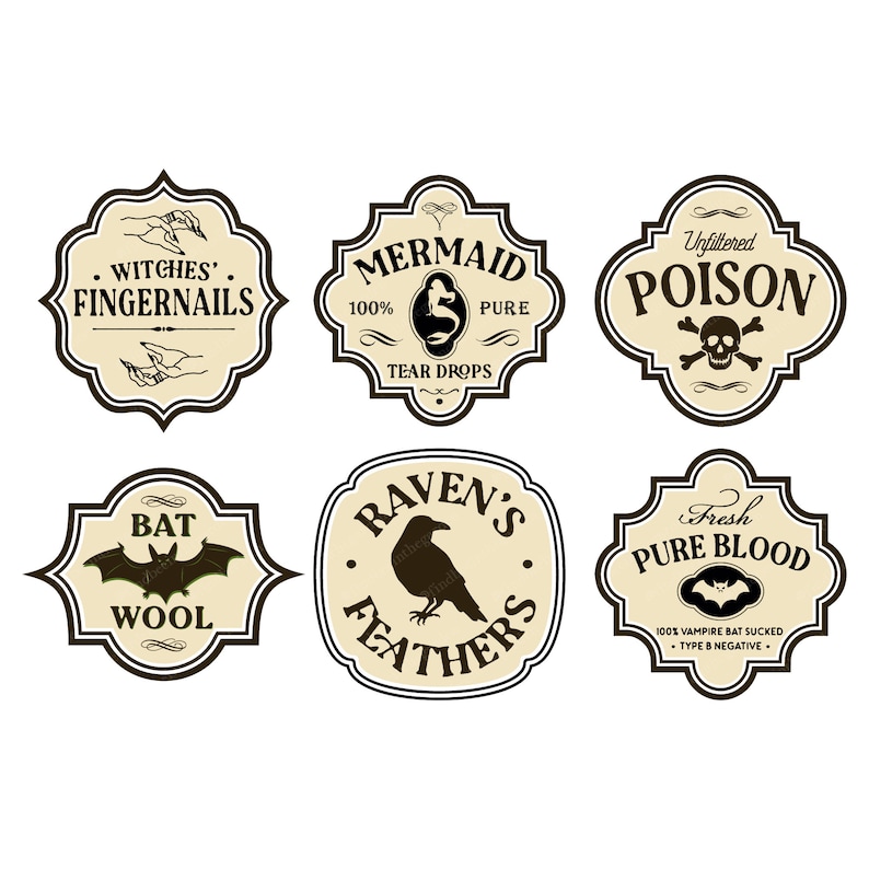 Halloween Potion Label Svg, Apothecary Label Svg, Bottle Label Svg, Jar ...