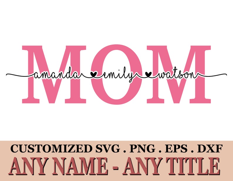 Custom Mom SVG | Personalized Mom SVG | Mom Monogram Split Svg | Mom ...