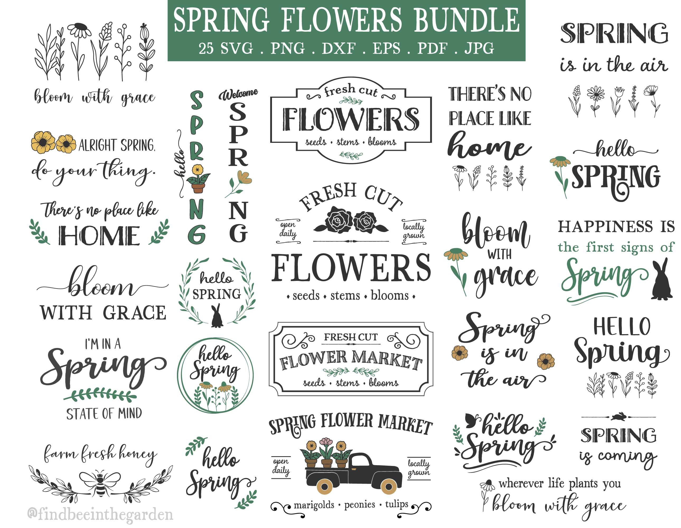 Spring Svg Bundle Flower Svg Spring Svg Easter Svg Spring - Etsy Canada