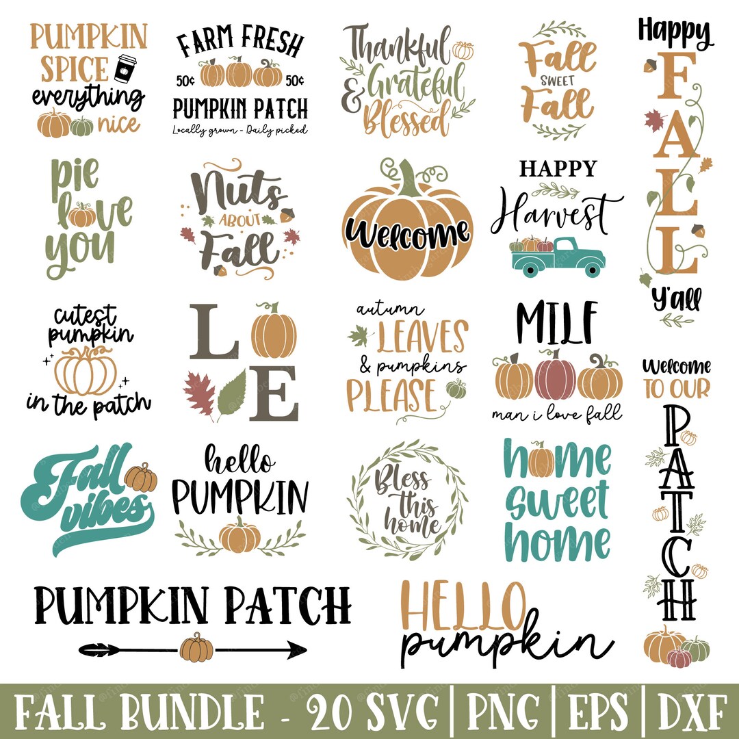 Fall SVG Bundle, Fall Decor Svg, Fall Sign Svg, Fall Shirt Svg, Fall ...