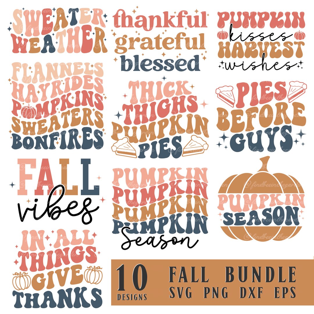 Retro Fall SVG Bundle, Fall Shirt Svg, Fall Sweatshirt Svg, Fall Svg ...