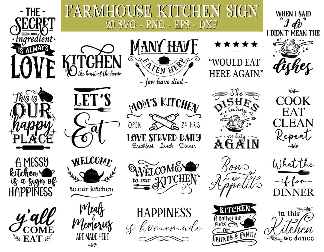 Farmhouse Kitchen SVG Bundle, Rustic Kitchen Svg, Kitchen Svg, Kitchen ...