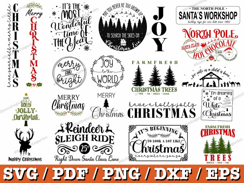 Farmhouse Christmas Svg Christmas Bundle Svg Winter Svg - Etsy