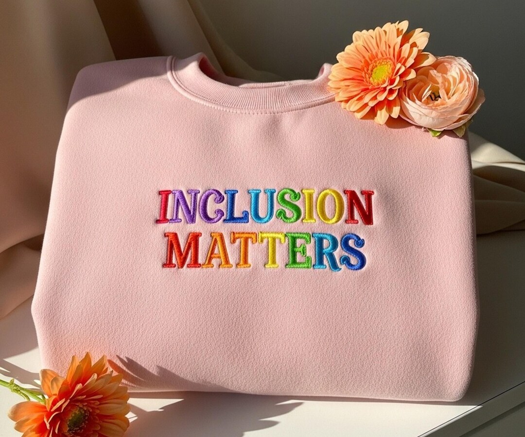 Rainbow Inclusion Matters Sweatshirt Embroidered Pride Sweater, LGBTQ ...