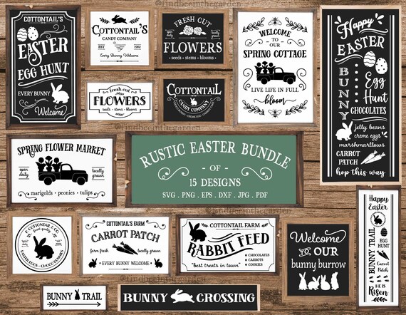 Rustic Easter Bundle Svg Easter Svg Farmhouse Easter Svg | Etsy