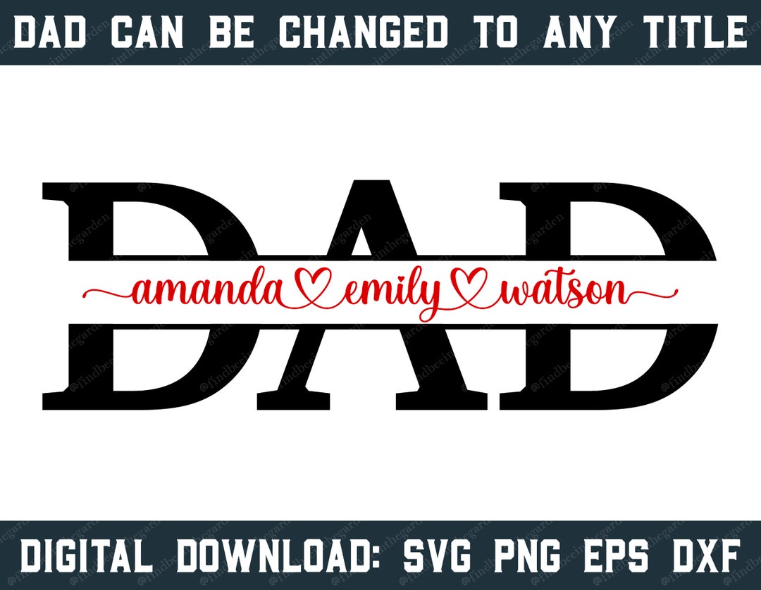 Dad SVG, Dad With Names Svg, Custom Dad Svg, Personalized Dad Svg ...