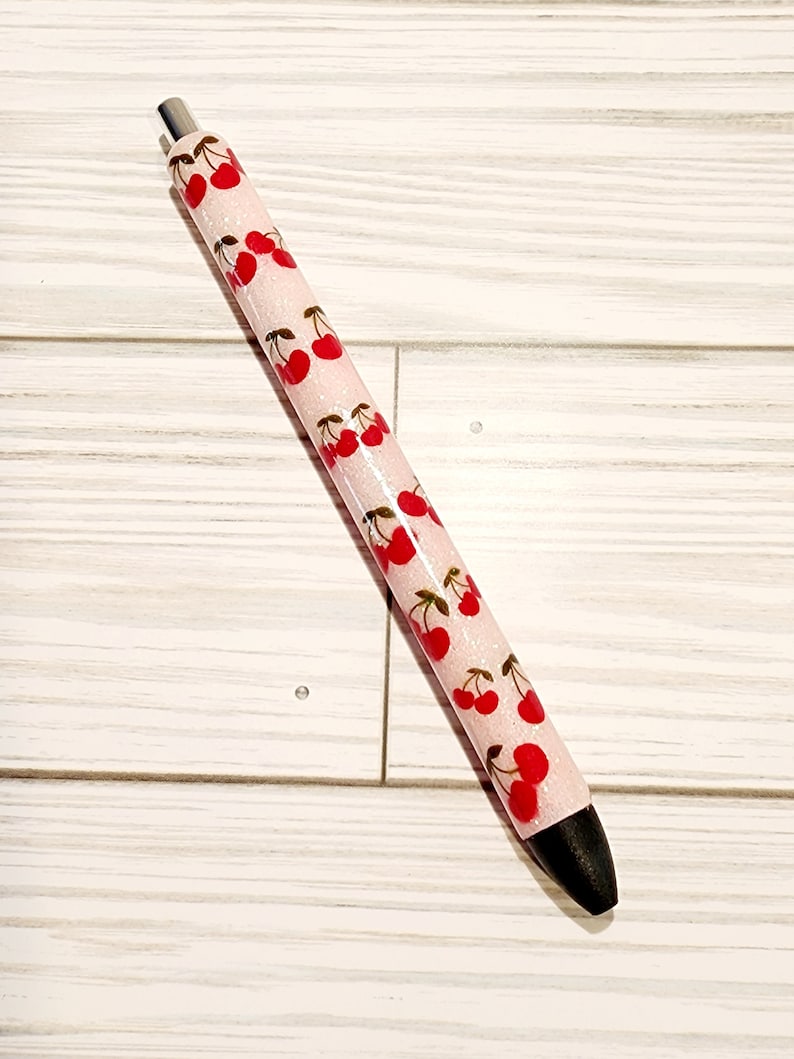 Pink Cherry Refillable Gel Pen- Cherry Pen - Etsy