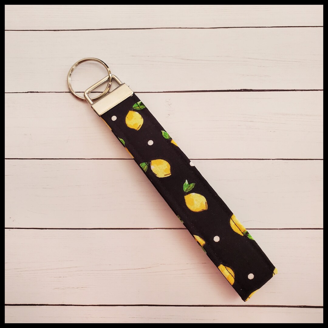 Lemon Key Chain Wristlet Lemon Key Fob Lemon Fabric Key - Etsy France