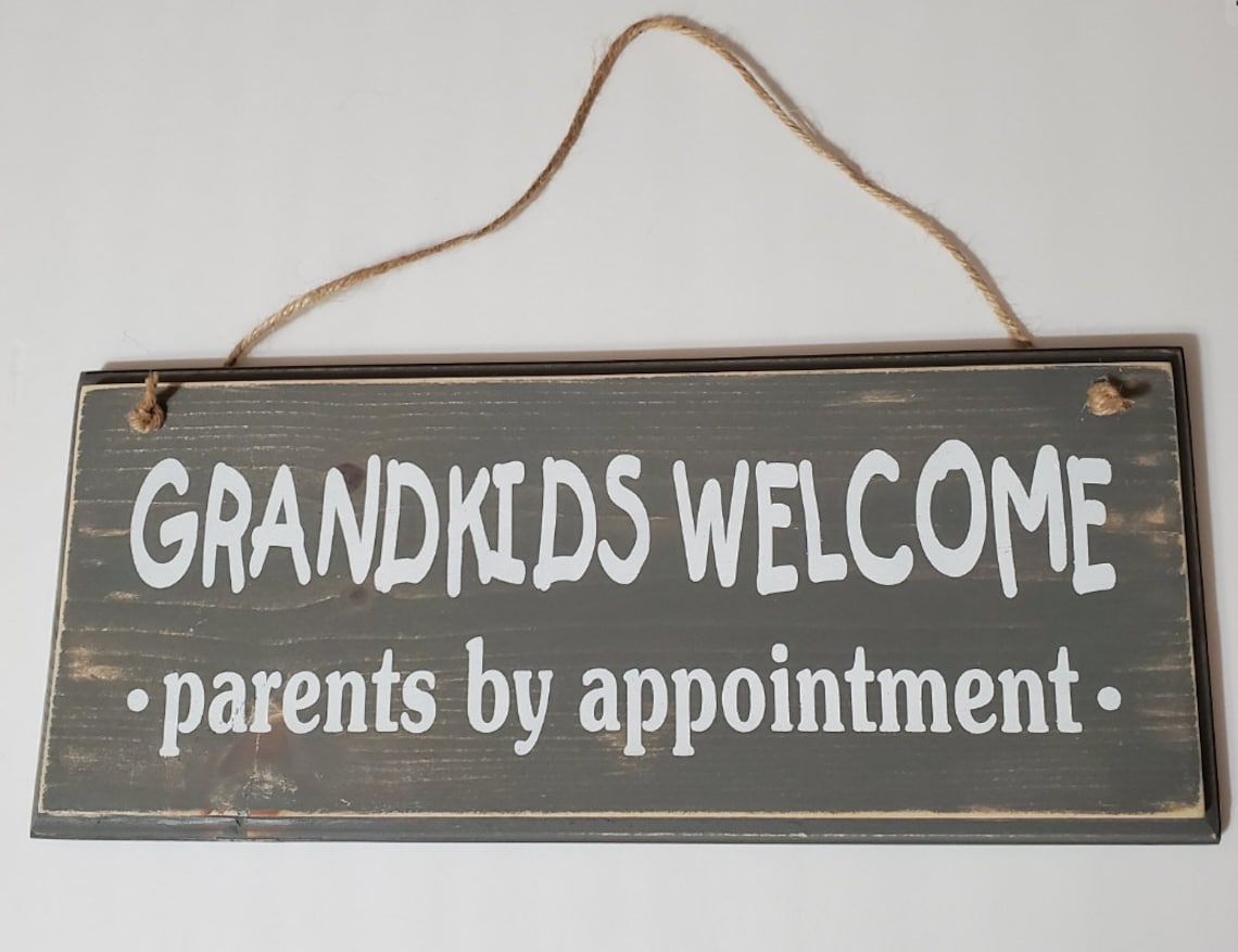Grandkids Welcome Sign, Grandparent Gift, Home Decor Sign, Parents by ...