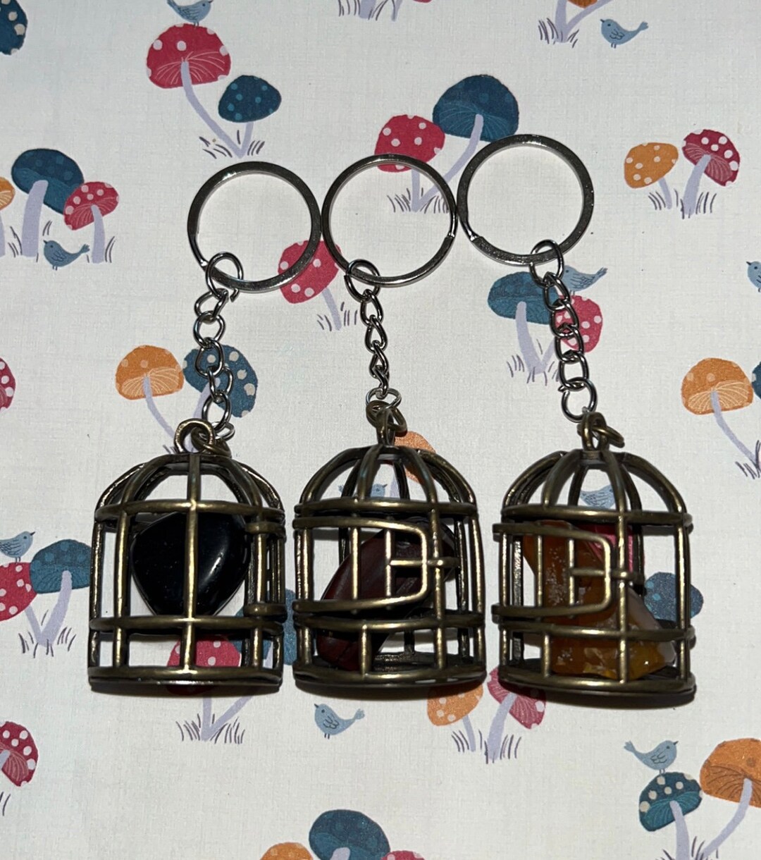 Crystal Bird Cage Keychains - Etsy