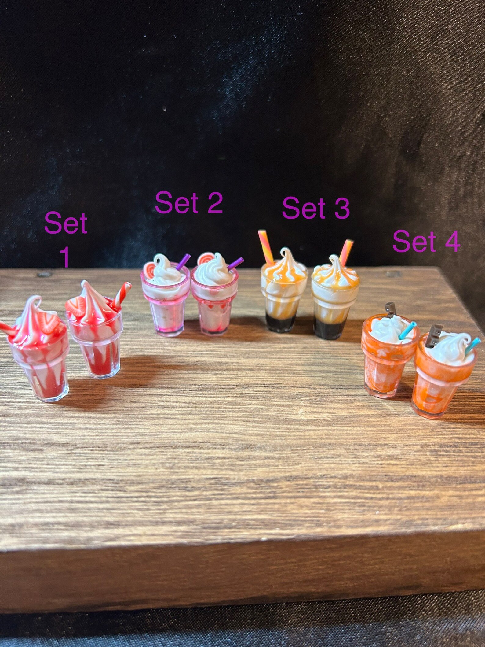 Miniature (fake) Drinks and Ice Cream Cups - Etsy