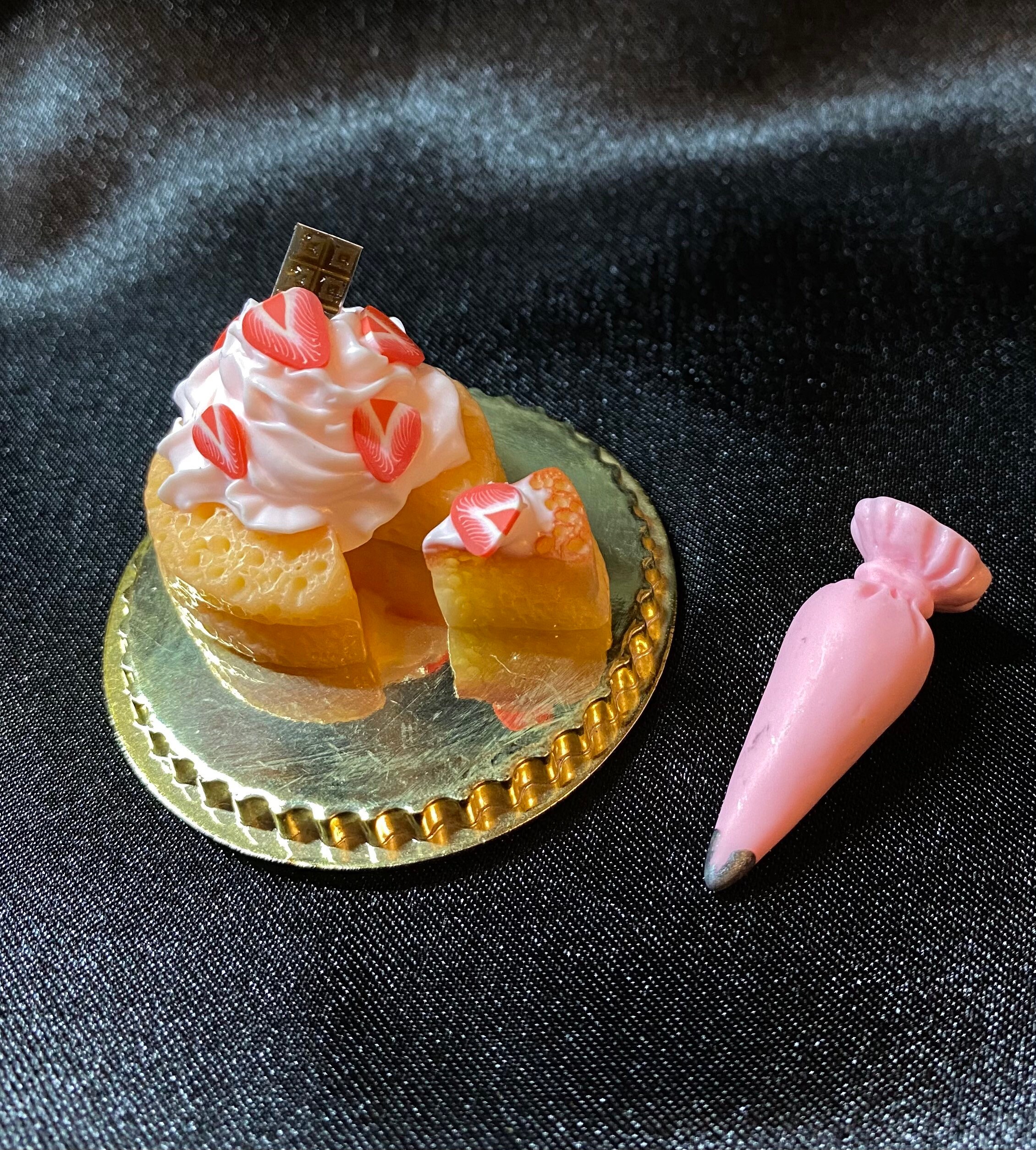 Miniature Mini Cream Cakes Piping Bags and Gold Trays not - Etsy