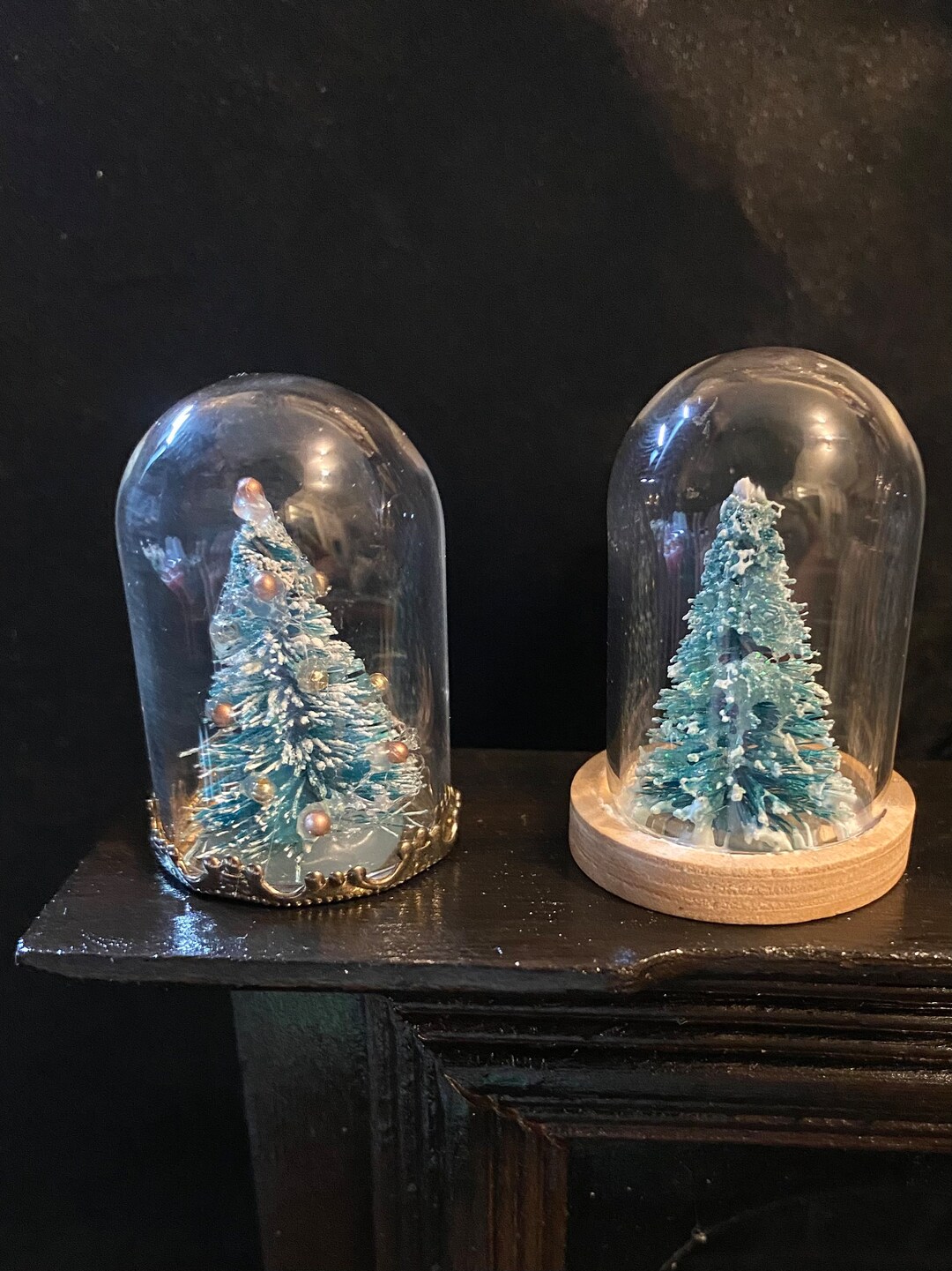 Miniature (mini) Winter Trees in Glass Cloches (very Tiny) - Etsy