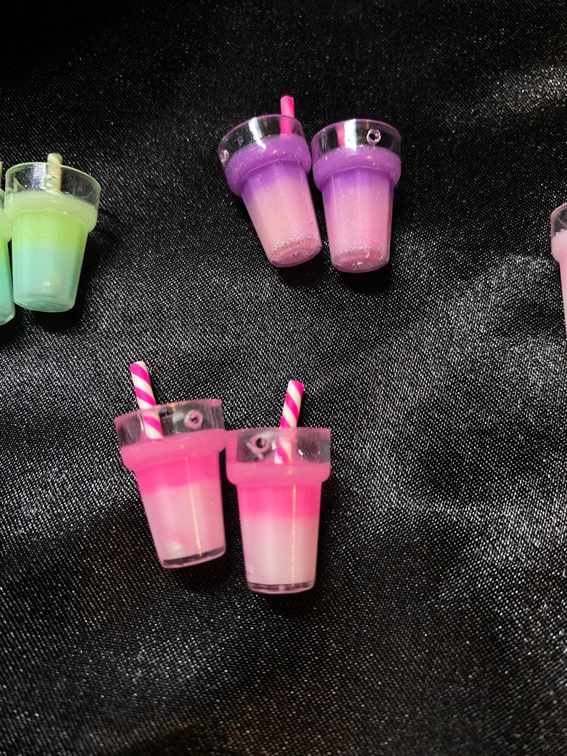 Miniature Colorful Drink Sets With Straws Attached small Hole - Etsy