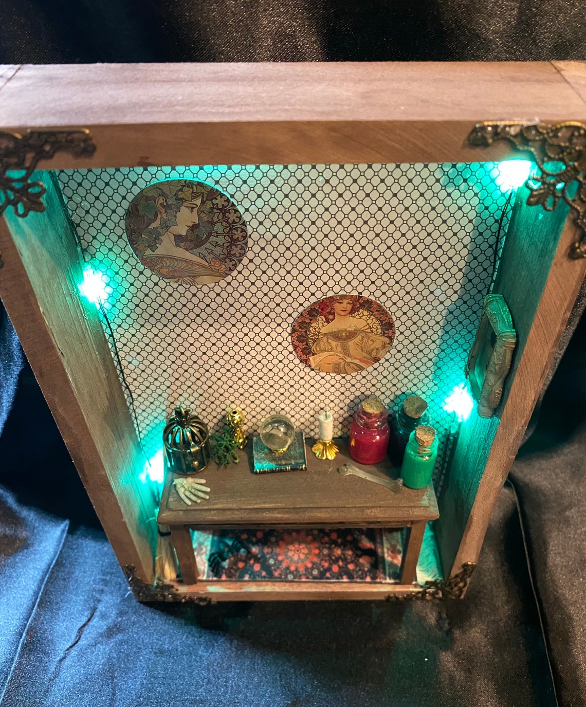 Miniature Light-up Witch Scene: One-of-a-kind Halloween Decor - Etsy