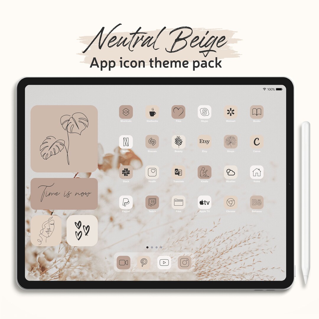Neutral Beige iPad App Icon Pack | Aesthetic iPad Wallpapers | iPad ...