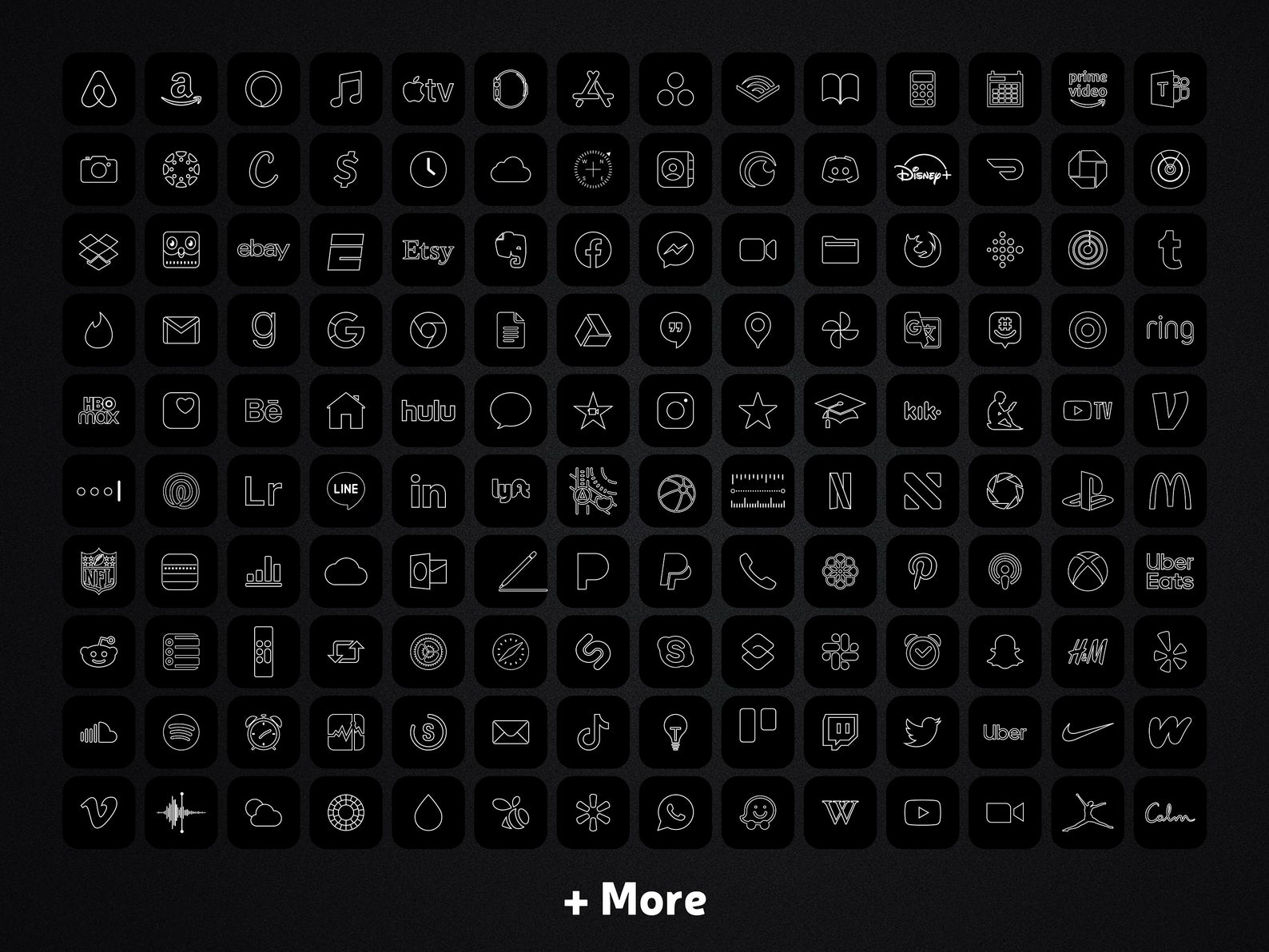 Black Edition App Icons Pack for Iphone Ios Minimal Black App - Etsy