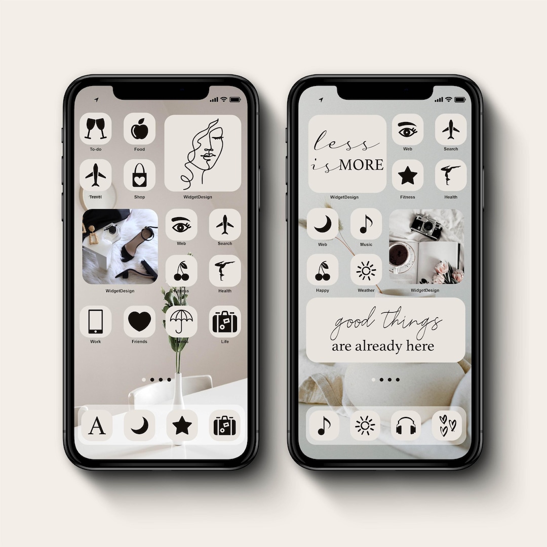Minimal App Icon Set for Phone | Simple and Stylish Home Screen ...