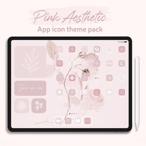 Pink Aesthetic iPad App Icons Pack | Blush Pink Tones iPad Wallpapers ...