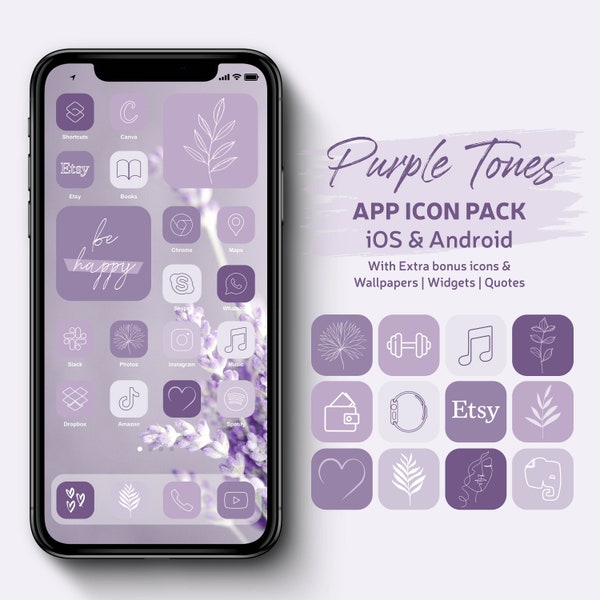 Purple Lilac Icons Apps - Etsy