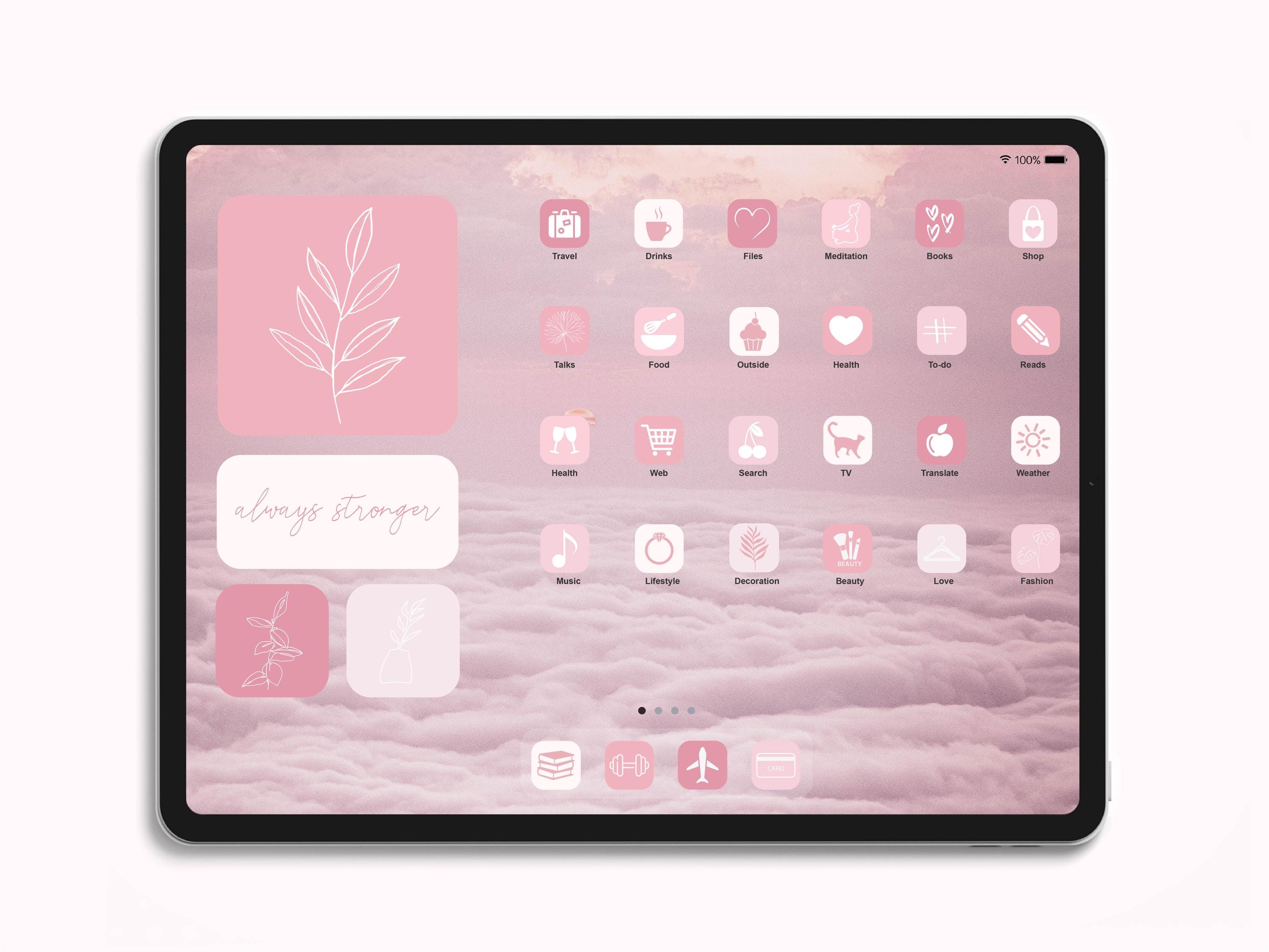 Pink Blush App Icon Pack | Blush Tones Filled and Thin Icons ...