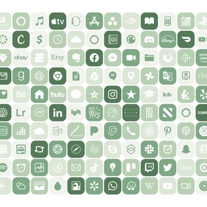 Green Aesthetic App Icon Pack, Sage Green Ios App Icons, Forest Green ...