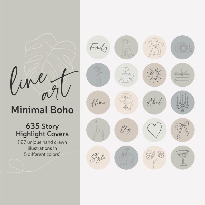 Highlight Covers for Instagram Blue - Etsy