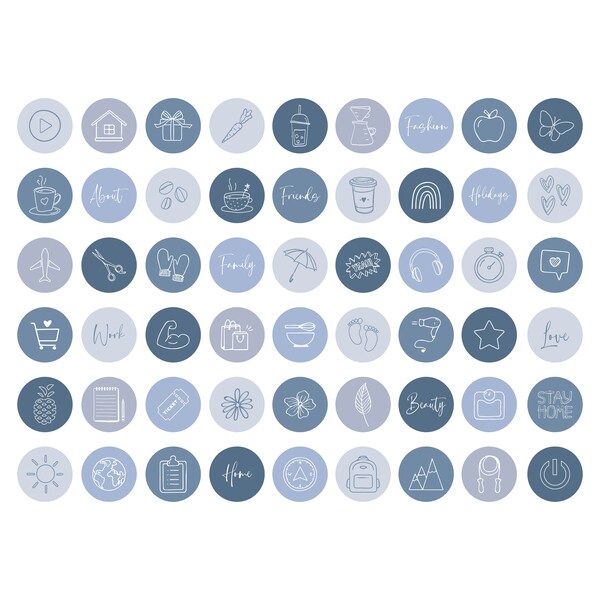 Blue Instagram Icons - Etsy